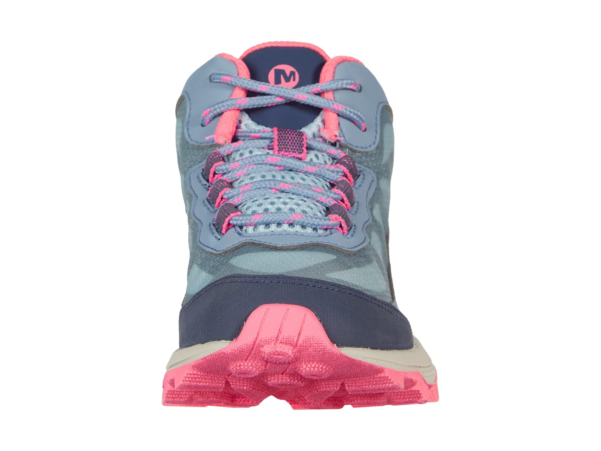 Merrell Moab Speed Mid Waterproof Hiking Boot, Dusty Blue/Coral, 3.5 US Unisex Big Kid