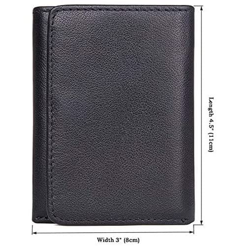 XIXIDIAN Fashion Men's Coin Purse Wallet RFID Blocking Man Leather Wallet,Genuine Leather Slim Trifold with ID Window (Color : Black, Size : 11 * 8CM)