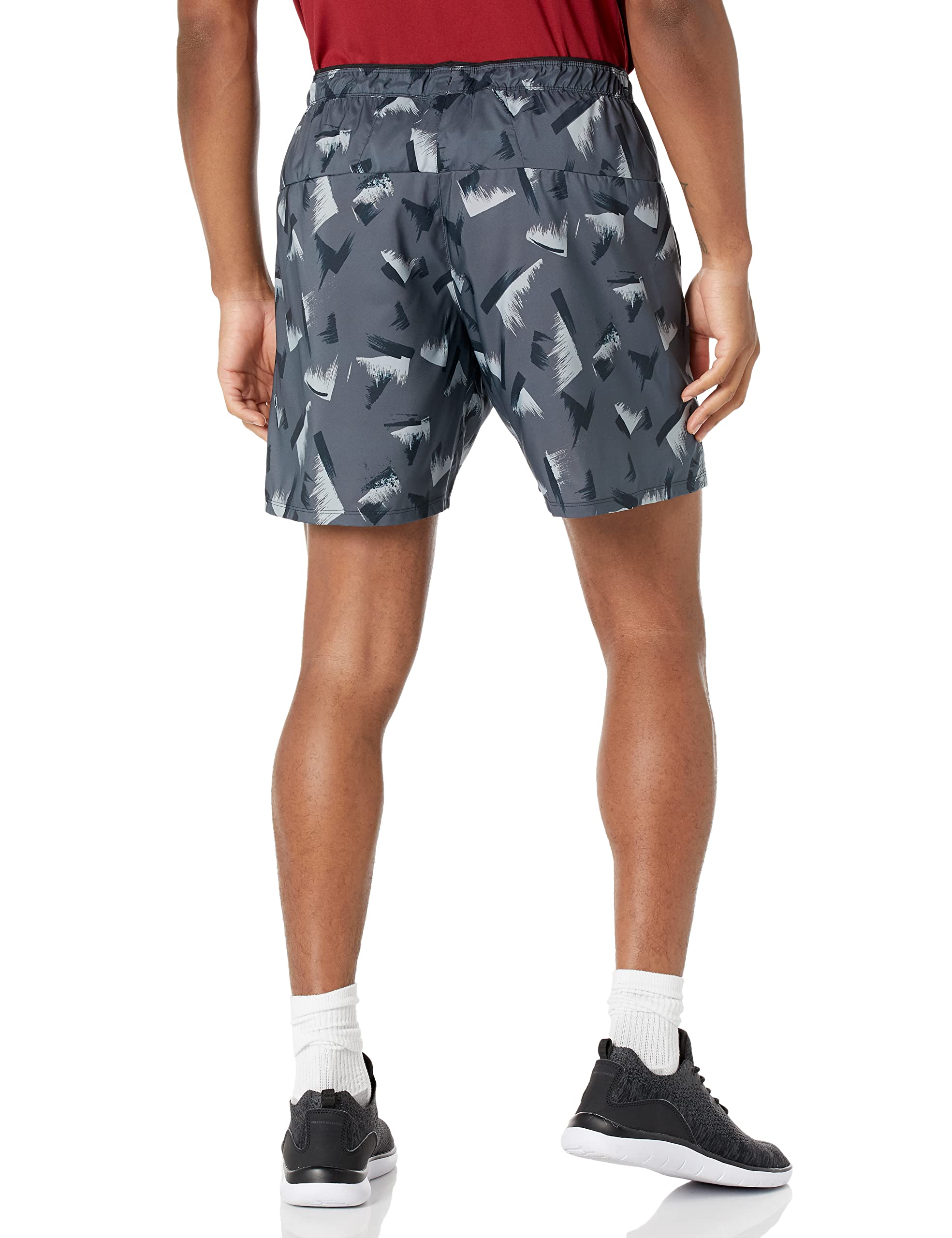 Reebok Men's Standard Speed Shorts 2.0, Black/Dark Grey/All Over Print, Medium