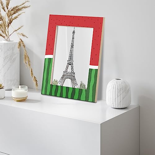 Pardick Watermelon Fruit 11x14 Picture Frame, Red Green Wooden Photo Frames for Wall Mounting or Tabletop Living Room Bedroom Home Decor