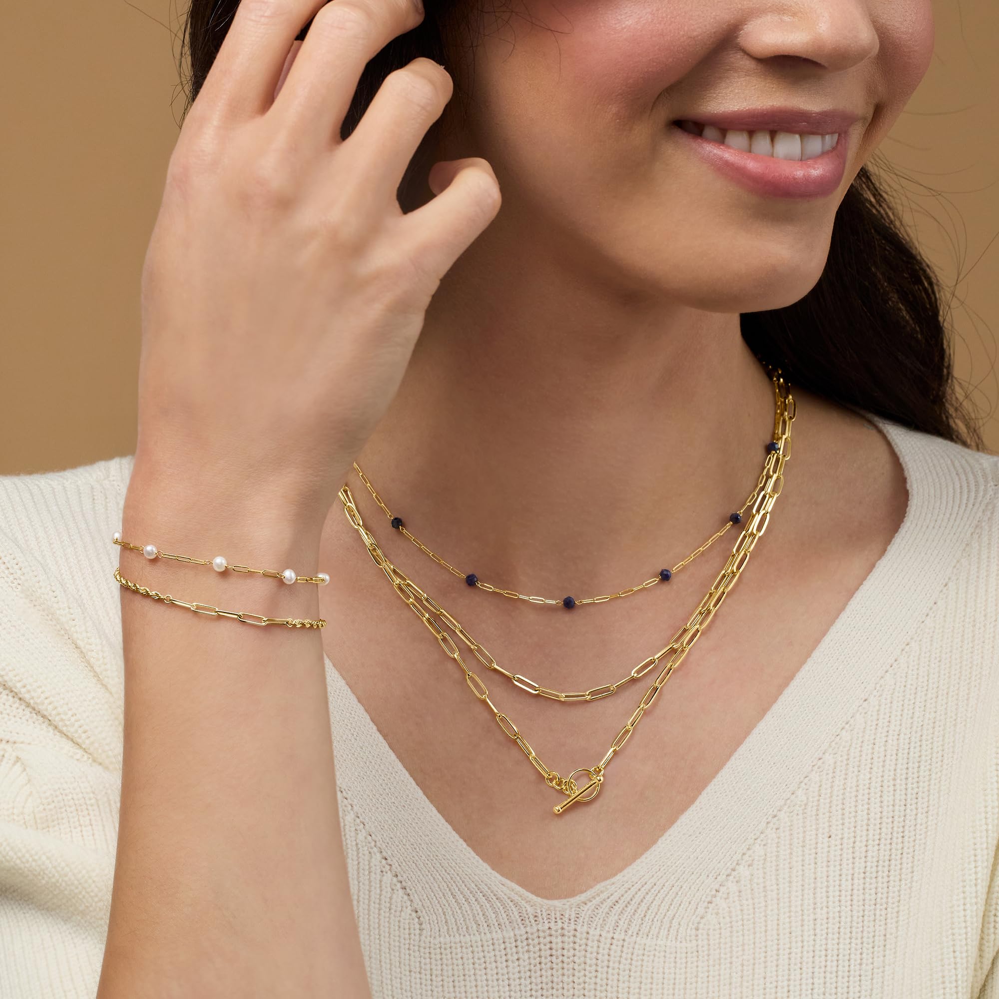 RS Pure by Ross-Simons Italian 14kt Yellow Gold Paper Clip Link Toggle Necklace. 18 inches