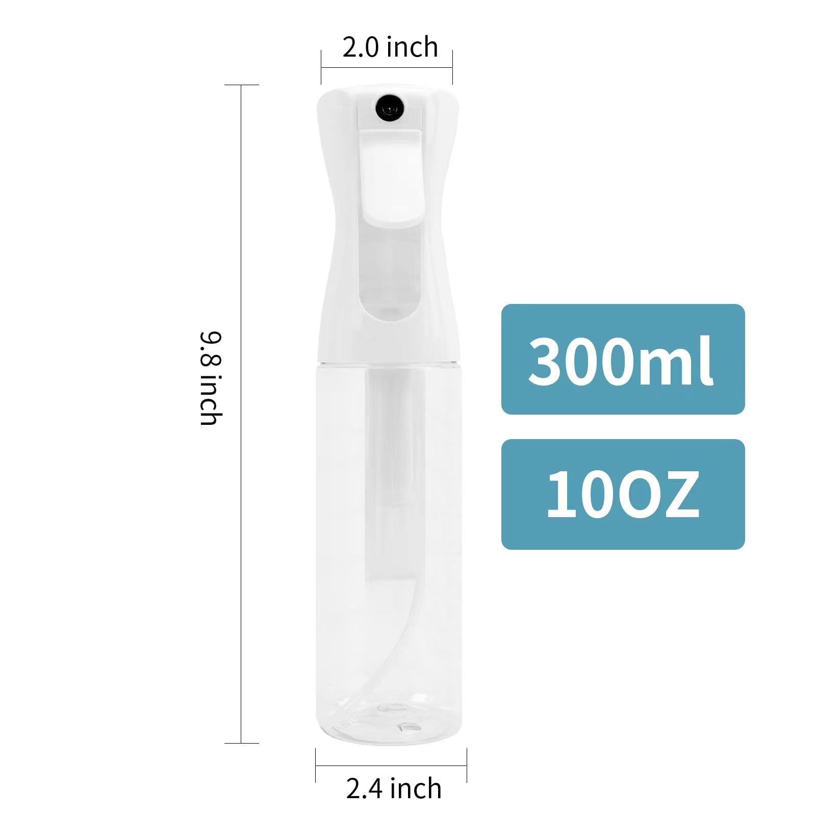 MEIPO Continuous Spray Bottle for Hair Reusable Beauty Spray Bottle Mist Sprayer For Clean Plant Styling Tools & Appliances (1Pcs Clear 10oz)