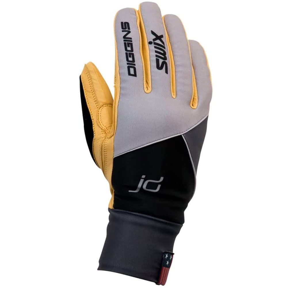 Swix Men's JD2 Training Warm Durable Flexible Winter Sports Skiing Gloves with Leather Palm & Terry Wipe Inset, Black, X-Large
