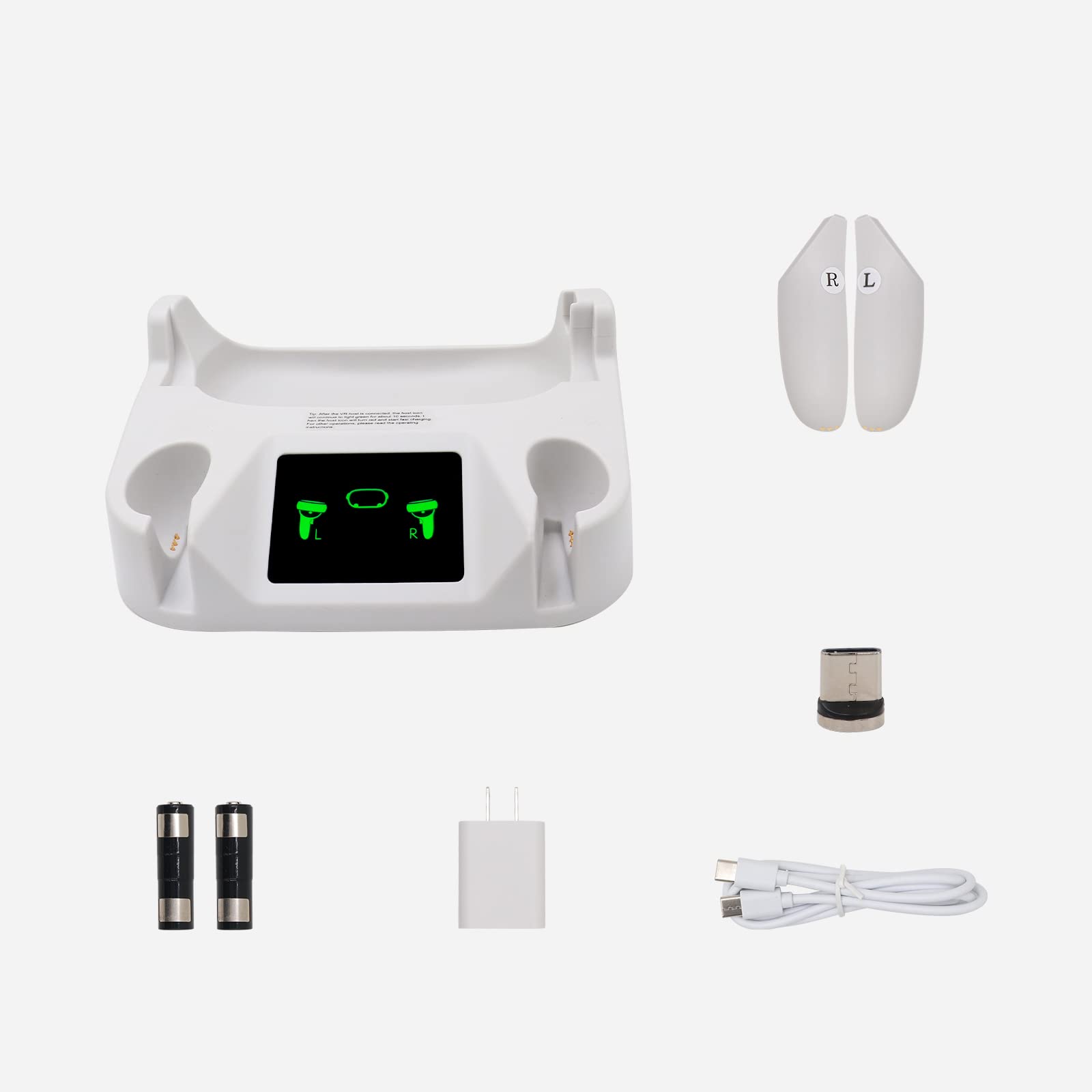 VR Charging Station for Oculus Quest 2/Meta Quest 2,Ysokk Magnetic Charging Dock with 2 Rechargeable Batteries/USB-C Charger and Cable