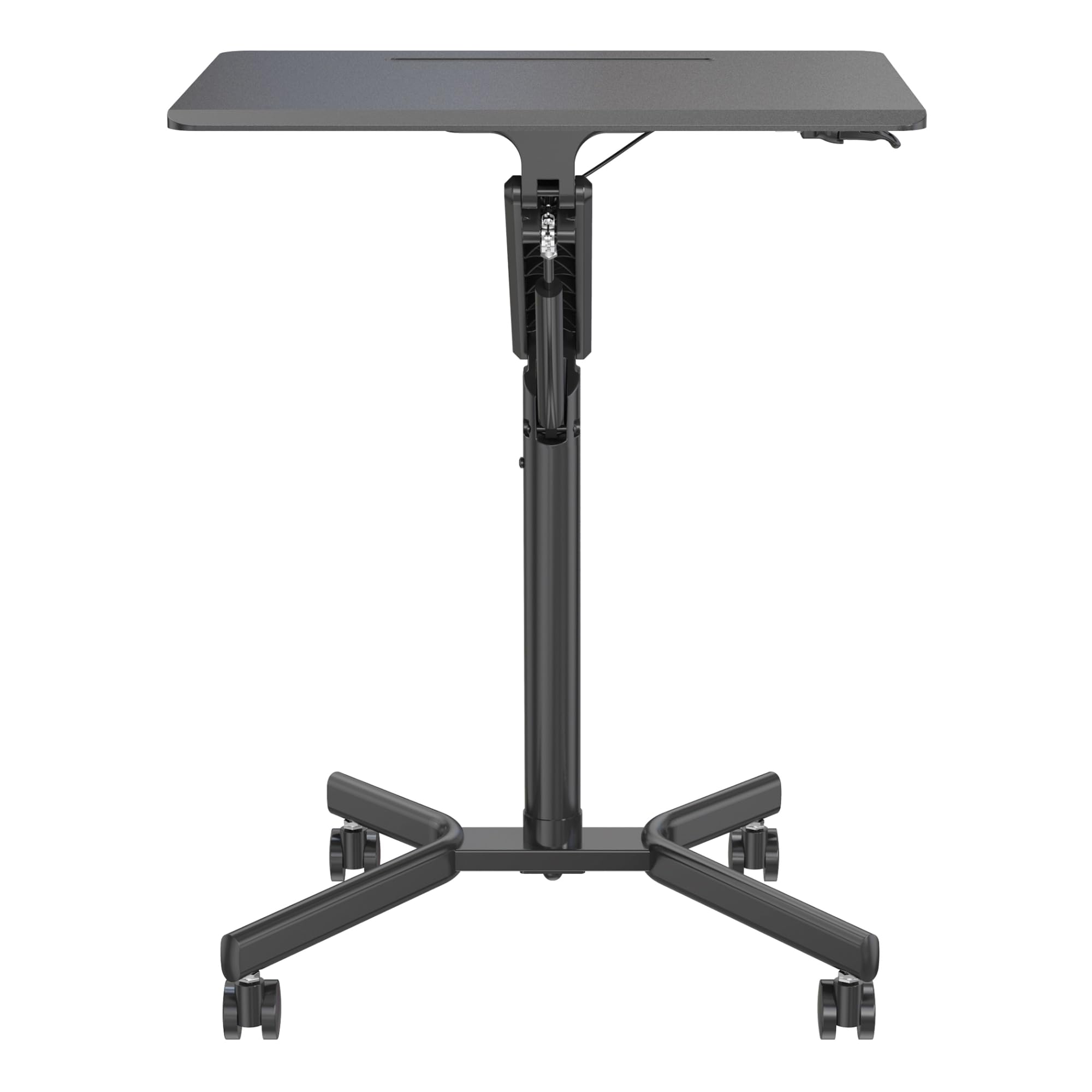RealspaceĀ® 28" W Mobile Sit-to-Stand Compact Desk/Laptop Cart Workstation, 28-3/4"H x 28" W x 22-1/16"D, Black
