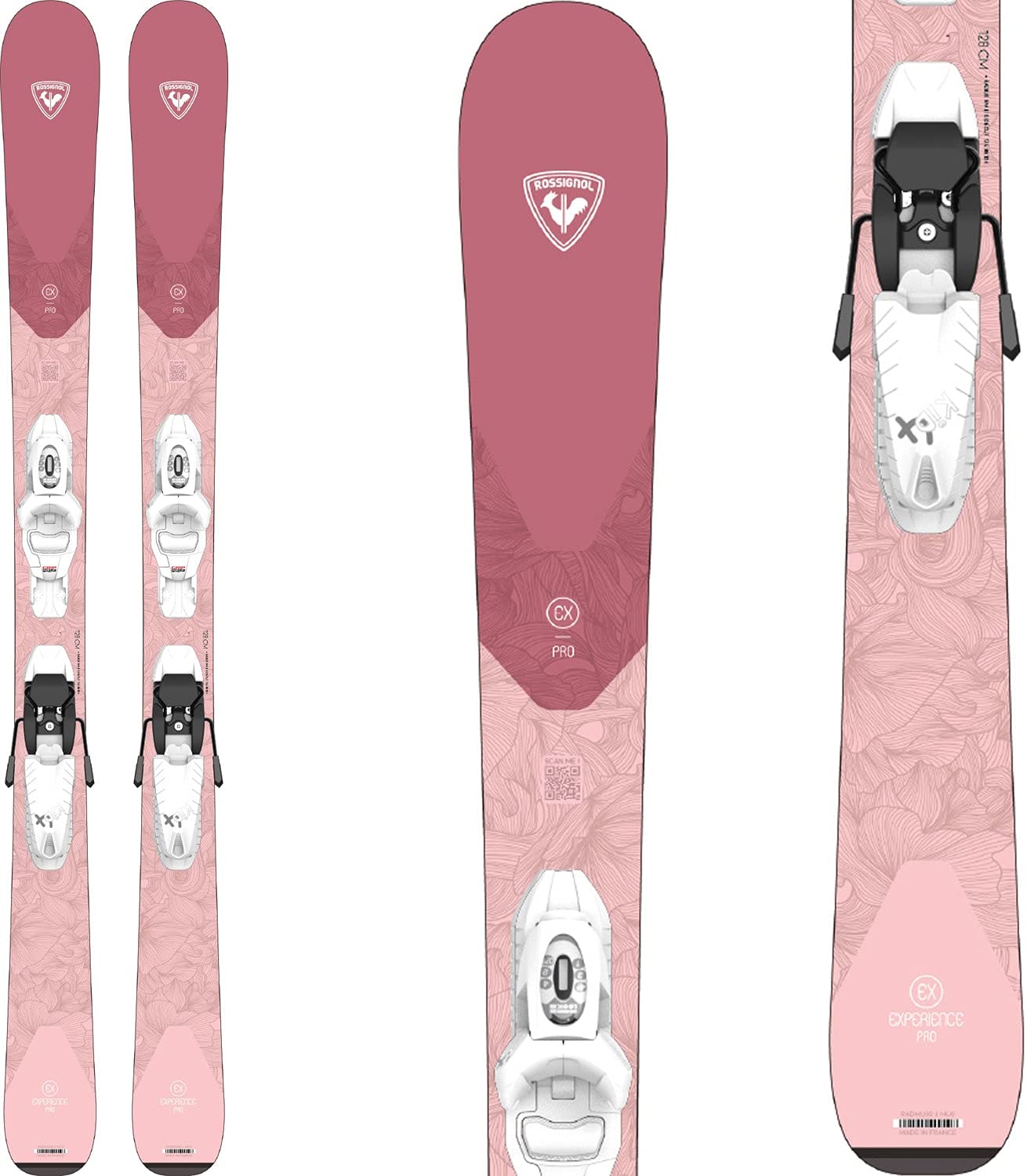 Rossignol Experience Pro Girls Skis 128 W/Kid-X Bindings White