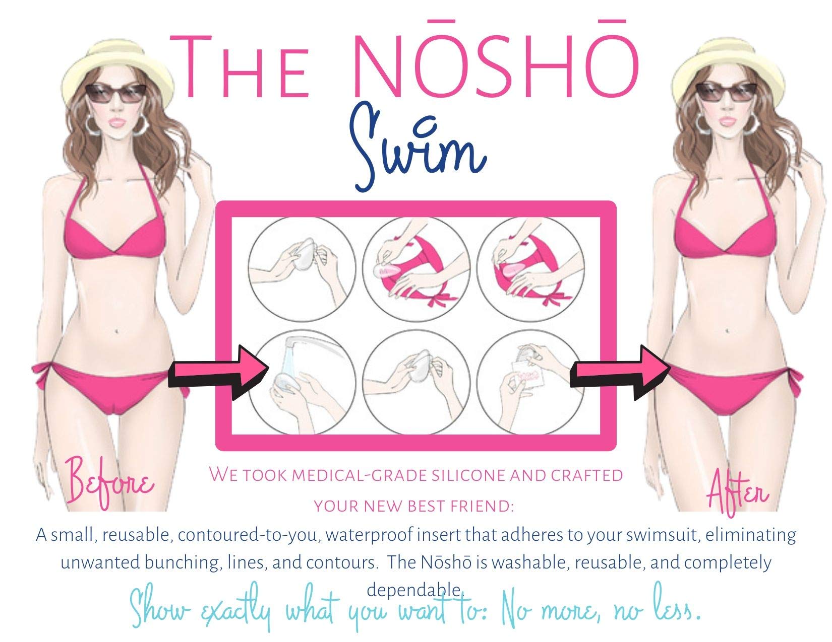NŌSHŌ Swim Camel Toe Concealer Reusable Invisible Adhesive Silicone for Women Leggings Swimwear Activewear