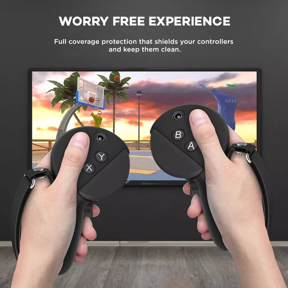 VR Controller Grip Cover Accessories Compatible with The Meta Quest Pro (Black)