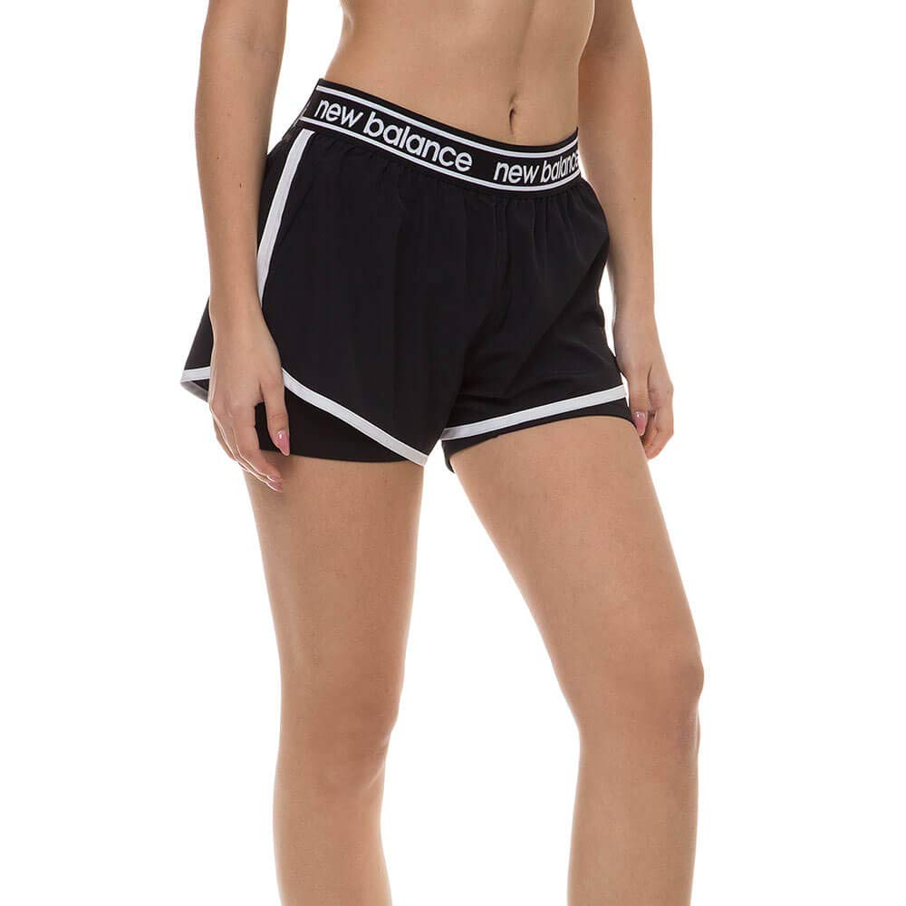 New Balance Women's Relentless 2 in 1 Short 20, Black, Medium