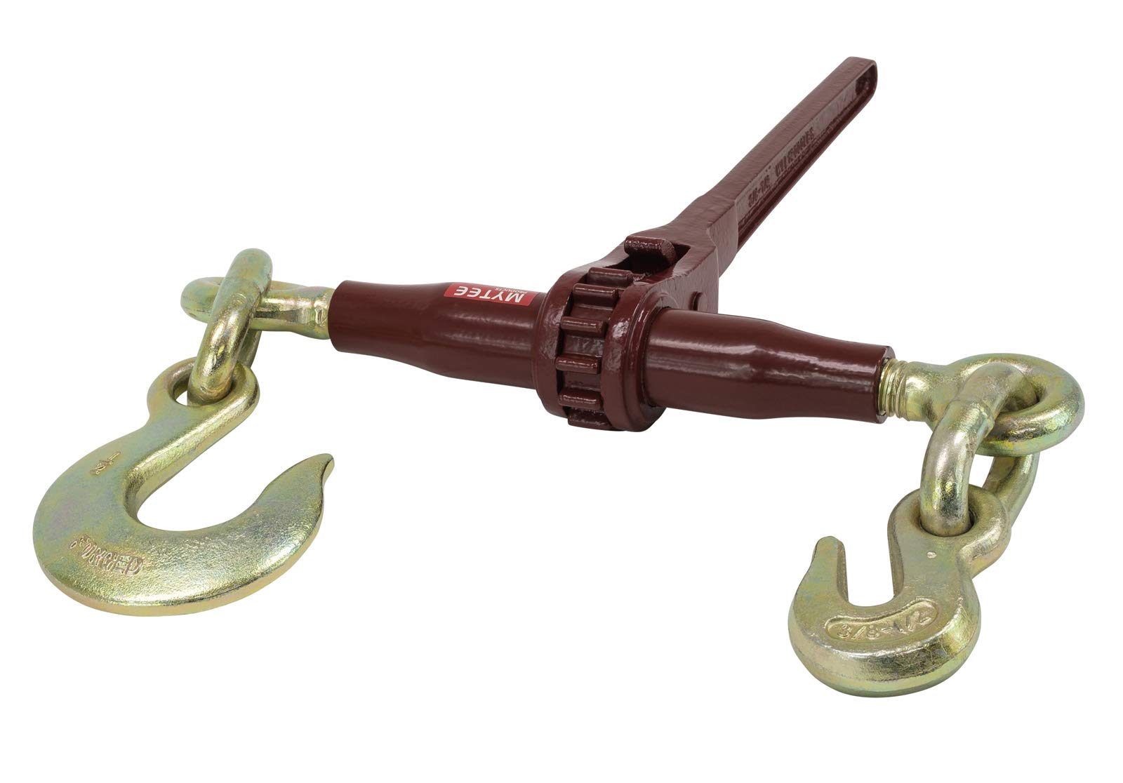 Mytee Products Heavy Duty Specialty Pro Ratchet Load Chain Binder w/ 1/2" Grab Hook on One Side & 1/2" Slip Hook Other Side, 12,000 Lbs Load Limit | Chain Binders for Flatbed Truck Trailer - 4 Pack