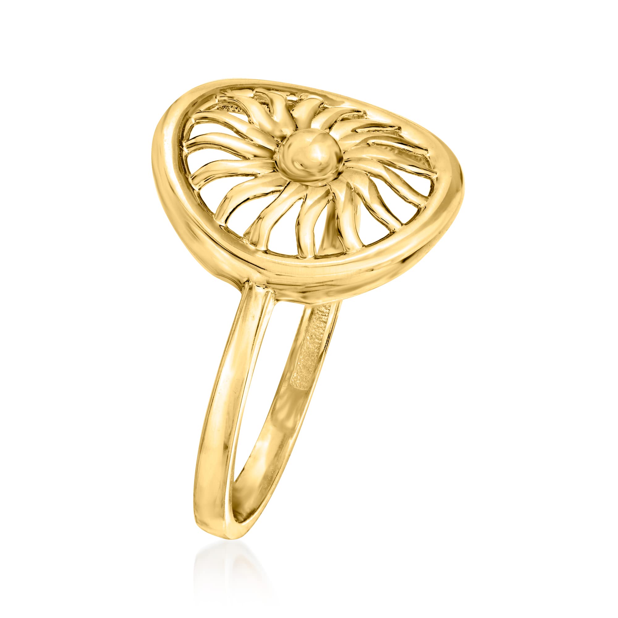 RS Pure by Ross-Simons 14kt Yellow Gold Sun Circle Ring. Size 5