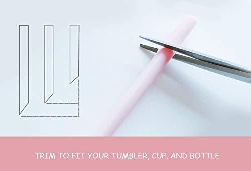 Silicone Straws Reusable Drinking Straw Pack-of-6 Soft Beverage Water Drink Straw -for 30oz and 20oz Tumblers 6Pcs Straws - Comes with 1 Cleaning Brush in All (1Box)