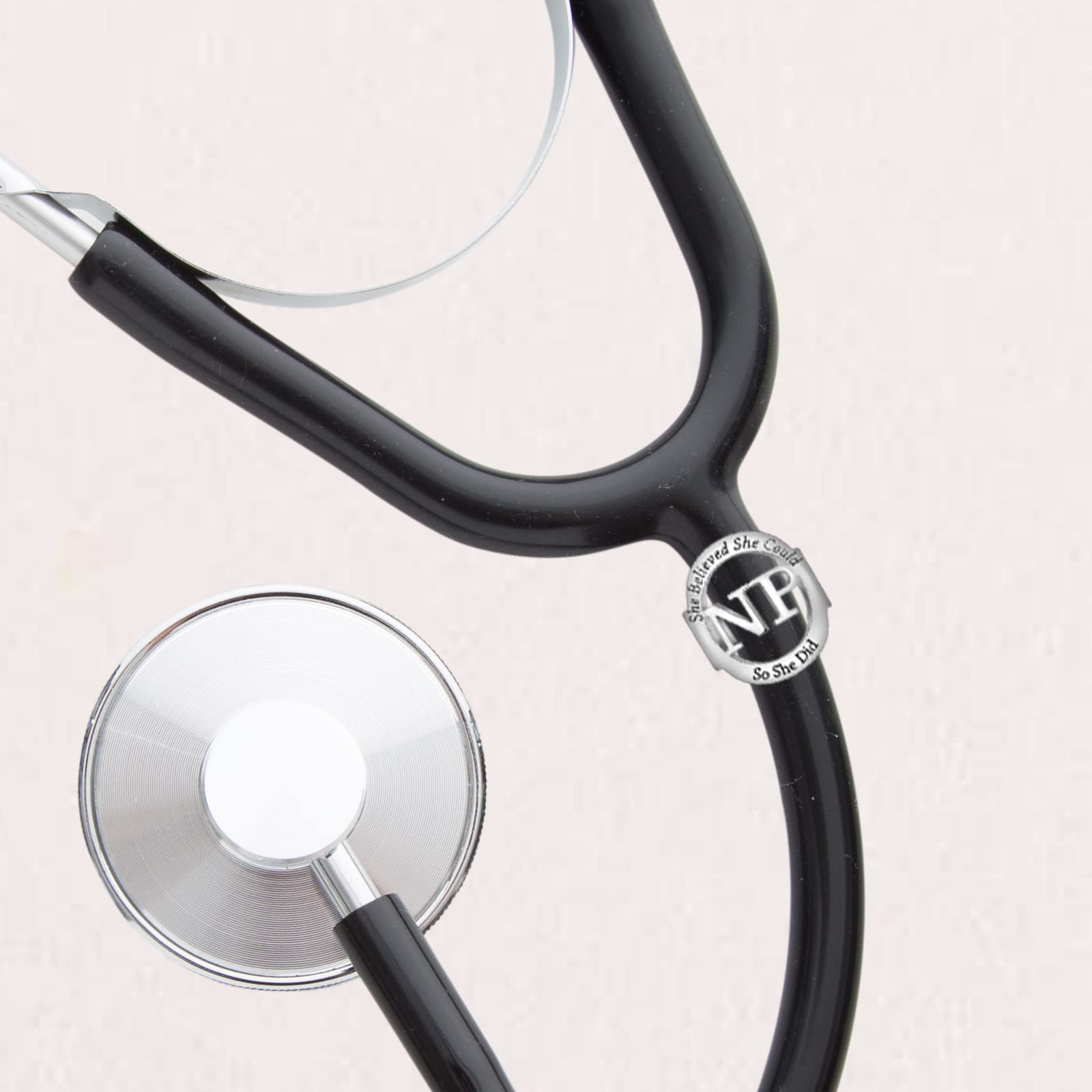 Zuo Bao Inspirational Gift NP Stethoscope ID She Believe She Could So She Did Stethoscope ID Nurse Practitioner Graduation Gift (NP-1)