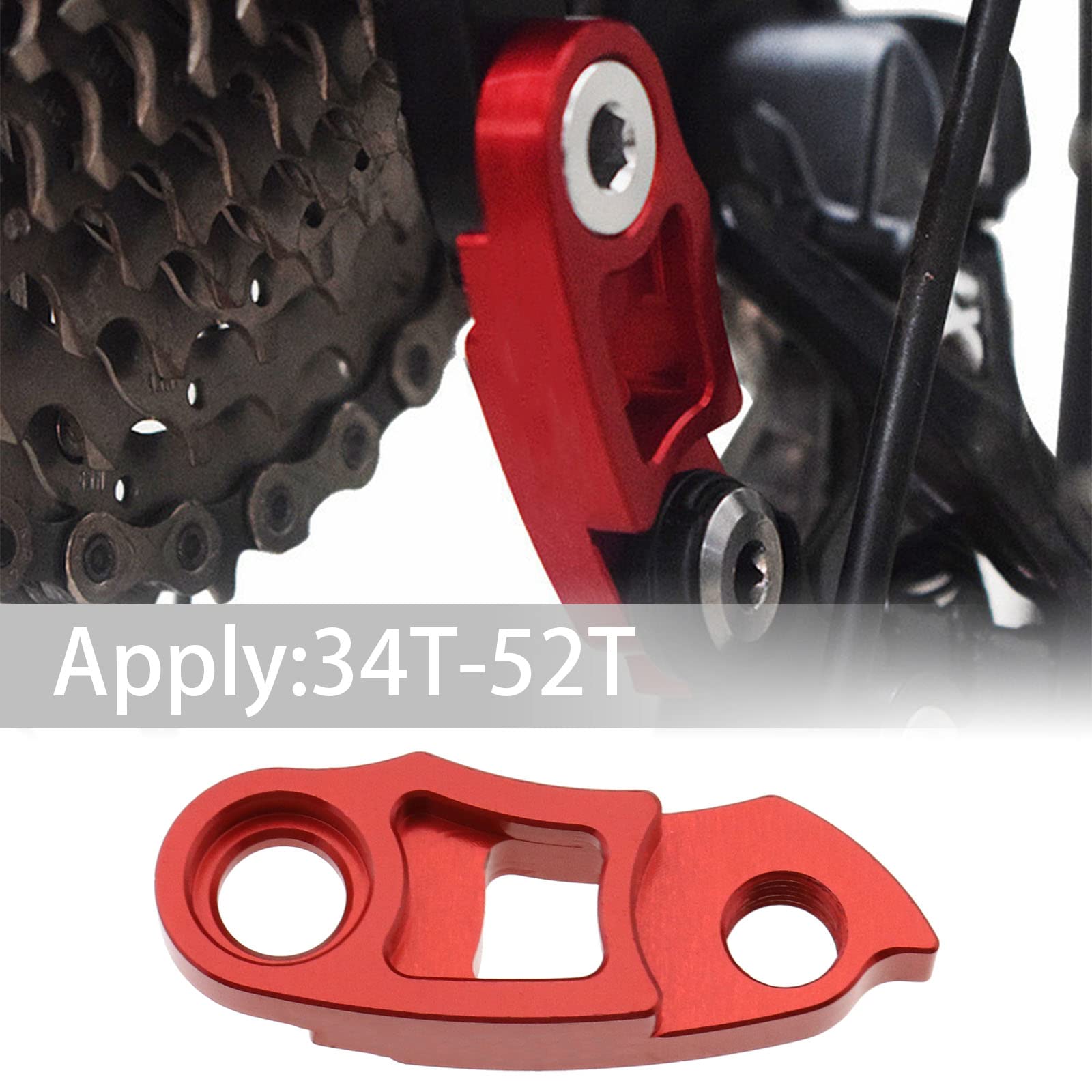 SING F LTD MTB Bike Rear Derailleur Link Hanger Extender Frame Tail Hook Adapter Tool Red Aluminum Alloy Compatible with Flywheel Mountain 40T/42T/46T/50T/56T