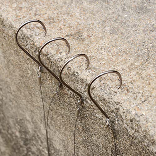 SEAOWL Saltwater Steel Circle Hook Rigs,Octopus Offset Fishing Hooks Leader Wire for Catfish Bass