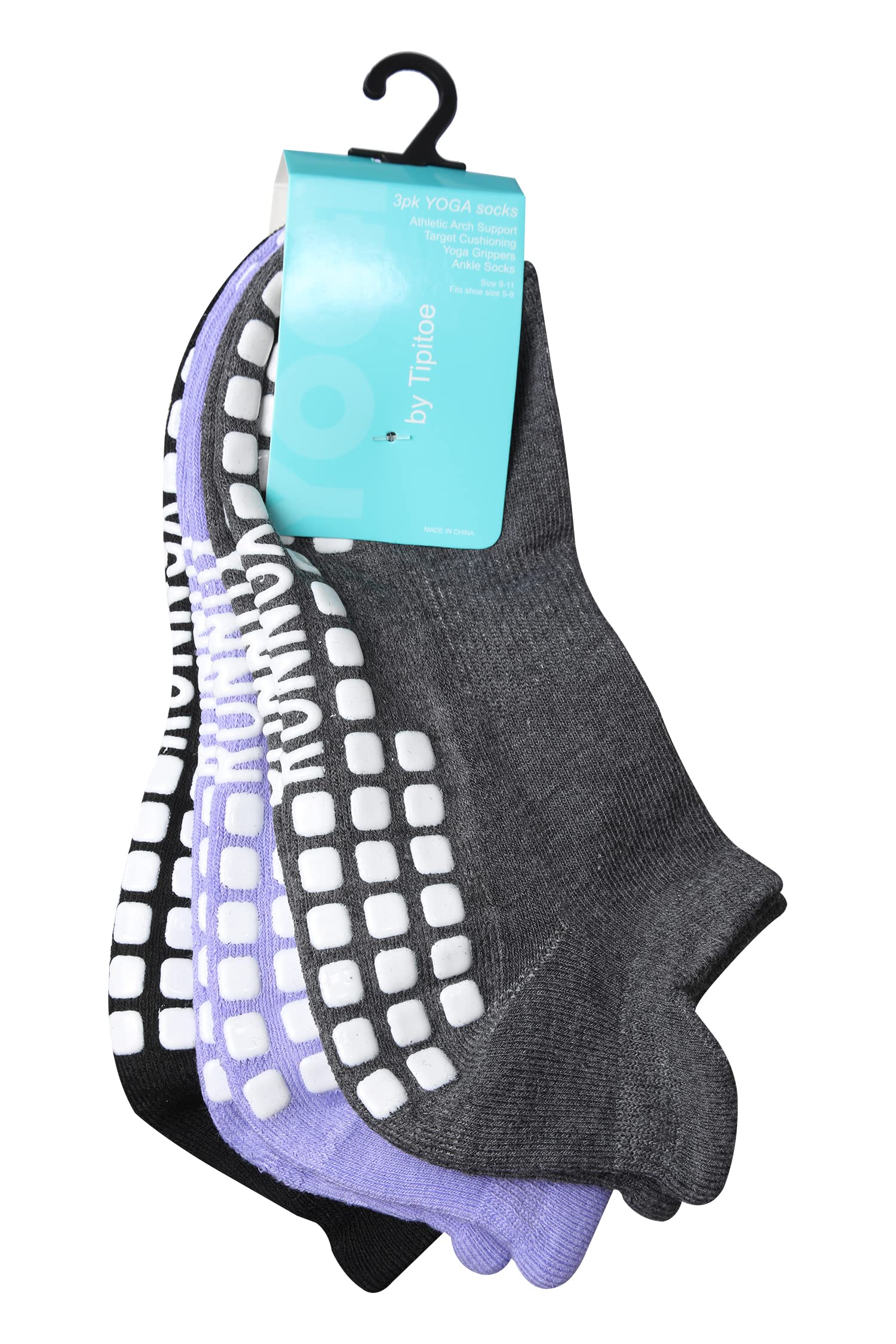 RONNOX Women's 6-Pairs Anti-Skid Non-Slip Silicone-Gripper Low Cut Cushioned Socks, For Yoga Pilates & Barre, Small/Medium RY04-A-SM