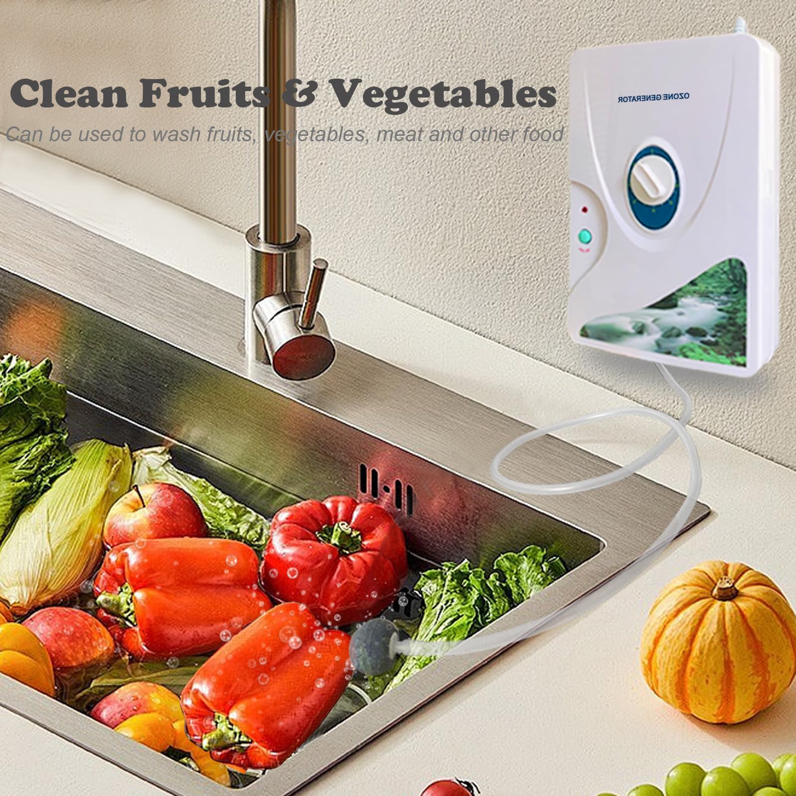 YOWOMTA Ozone Machine Generator for Water and Air,600mg/h Multipurpose Ozone Machine Odor Removal Cleaner for Home,Kitchen,Fruits,Vegetables