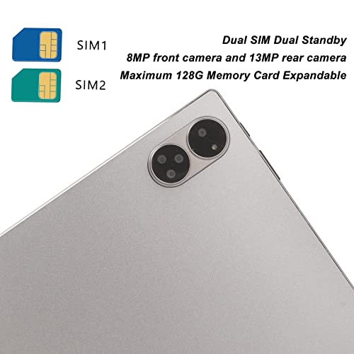 soobu Office Tablet, HD Tablet 5800mAh 5G WiFi 10.1 Inch 8GB RAM 128GB ROM for Travel (US Plug)