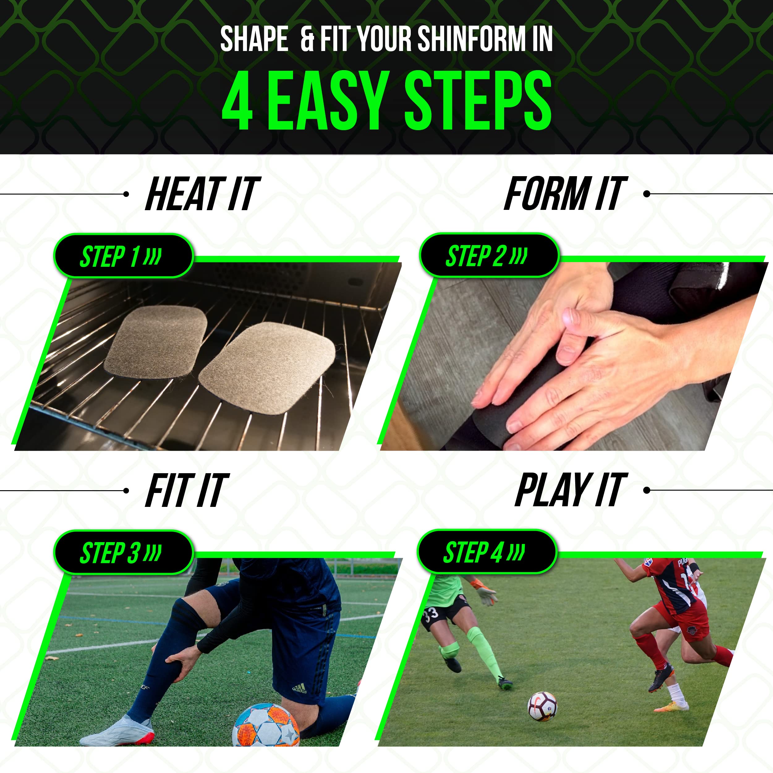Shinform Performance Shin Pads - Lightweight Design for Enhanced Performance and Comfort - Adjustable and Customizable - Youth to Adult Sizes