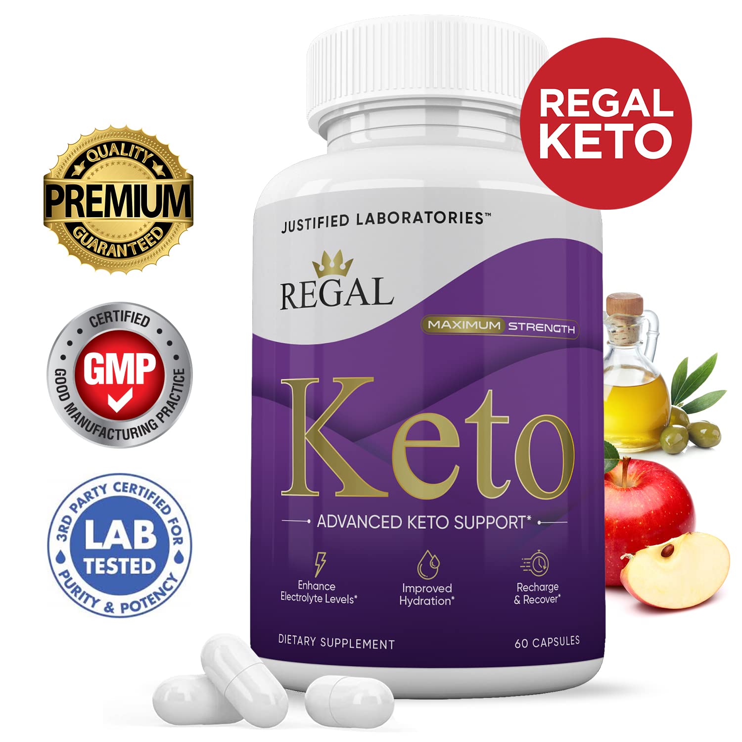 Regal Keto Pills 800MG Includes Apple Cider Vinegar goBHB Exogenous Ketones Advanced Ketosis Support for Men Women 60 Capsules