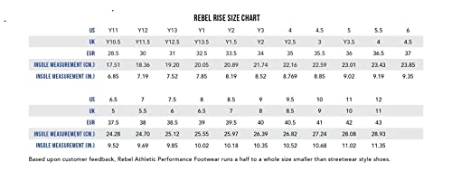 Rebel Athletics Rise Cheer Shoe, White, 2 Big Kid