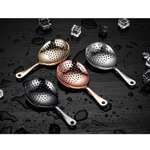 UPKOCH Stainless Steel Julep Strainer Cocktail Strainer Stainless Steel Cocktail Strainer Filter Bar Drink Strainer Utensil for Bartenders and Mixologists (Black)
