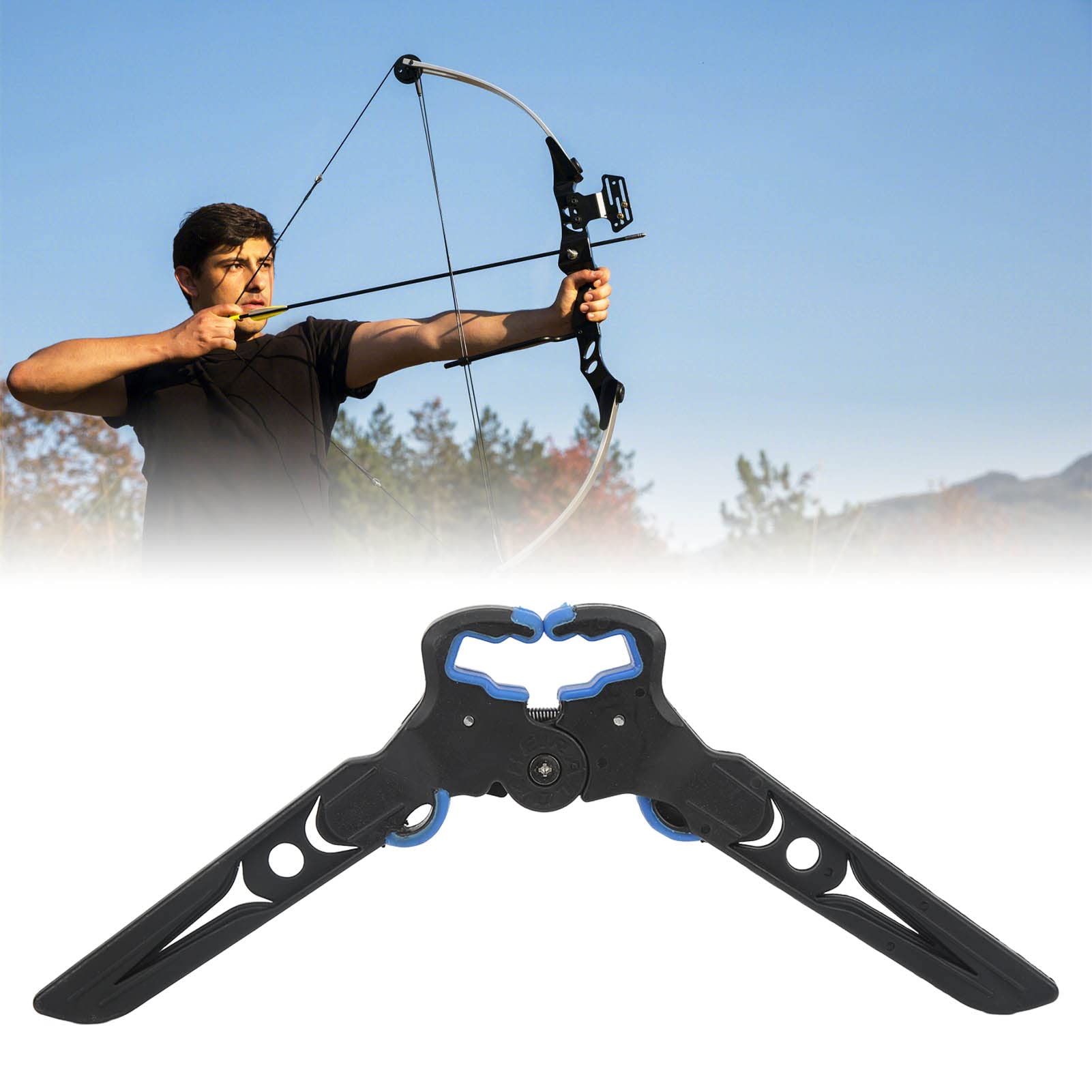 SOONALL Archery Bow Stand, Folding Compound Bow Feet, Removable Short Bow Stand Bracket, 3D Targets Hunting Compound Bows Support Rack
