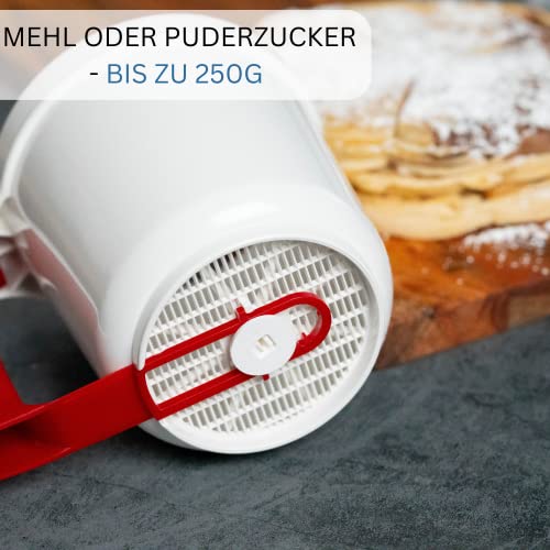Westmark Flour- And Icing Sifter, 6" x 4" x 4", White/Red