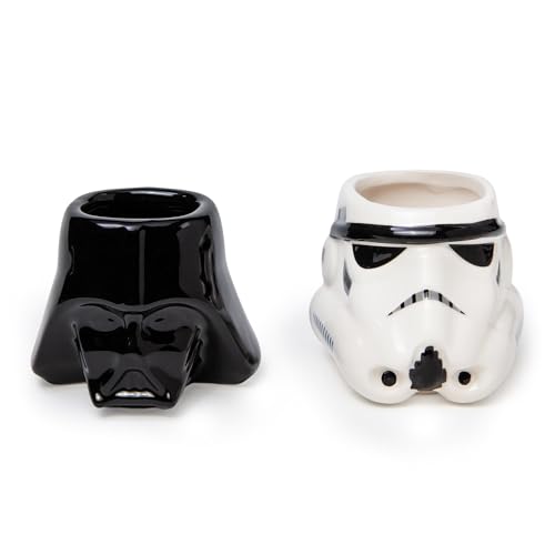Silver Buffalo Star Wars Darth Vader and Stormtrooper Helmets Sculpted Mini Mugs | Set of 2