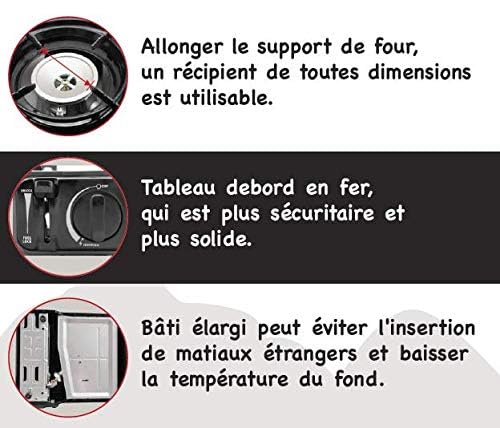 Max Gas Stove MS-2500 (Black), 8000 BTU, Camp Stove, with Carrying Case