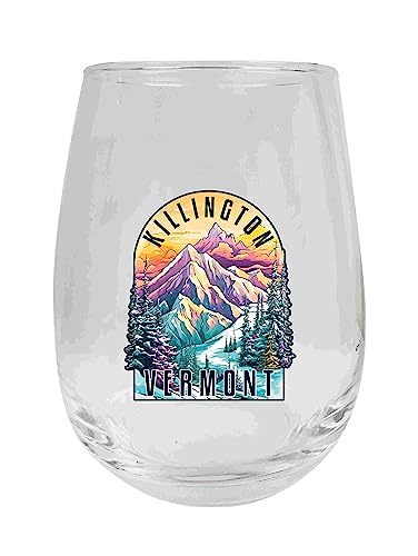 R and R Imports Killington Vermont Design B Souvenir 15 oz Wine Glass 2-Pack