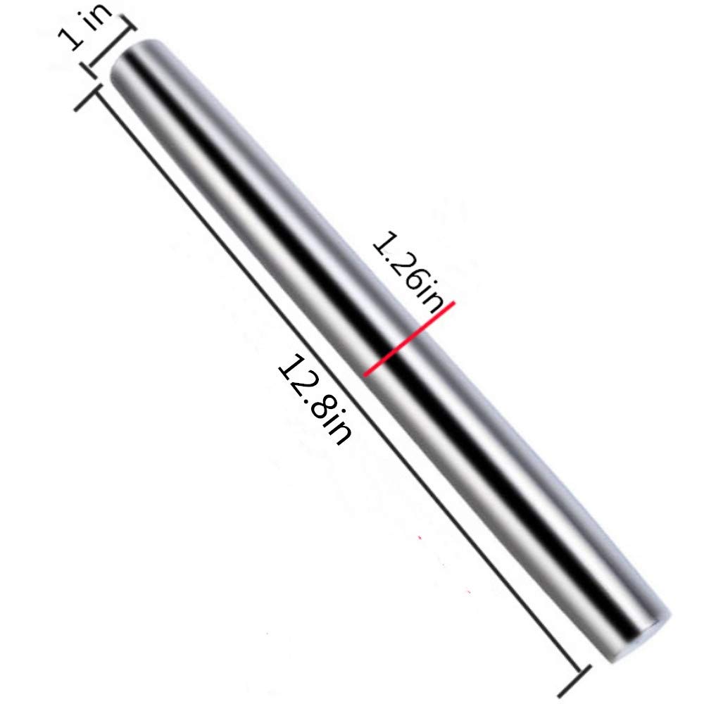 Smooth Stainless Steel Rolling Pin for Baking Fondant, Pizza, Pie, Pastry, Pasta, Dough, Cookies (12.8in)