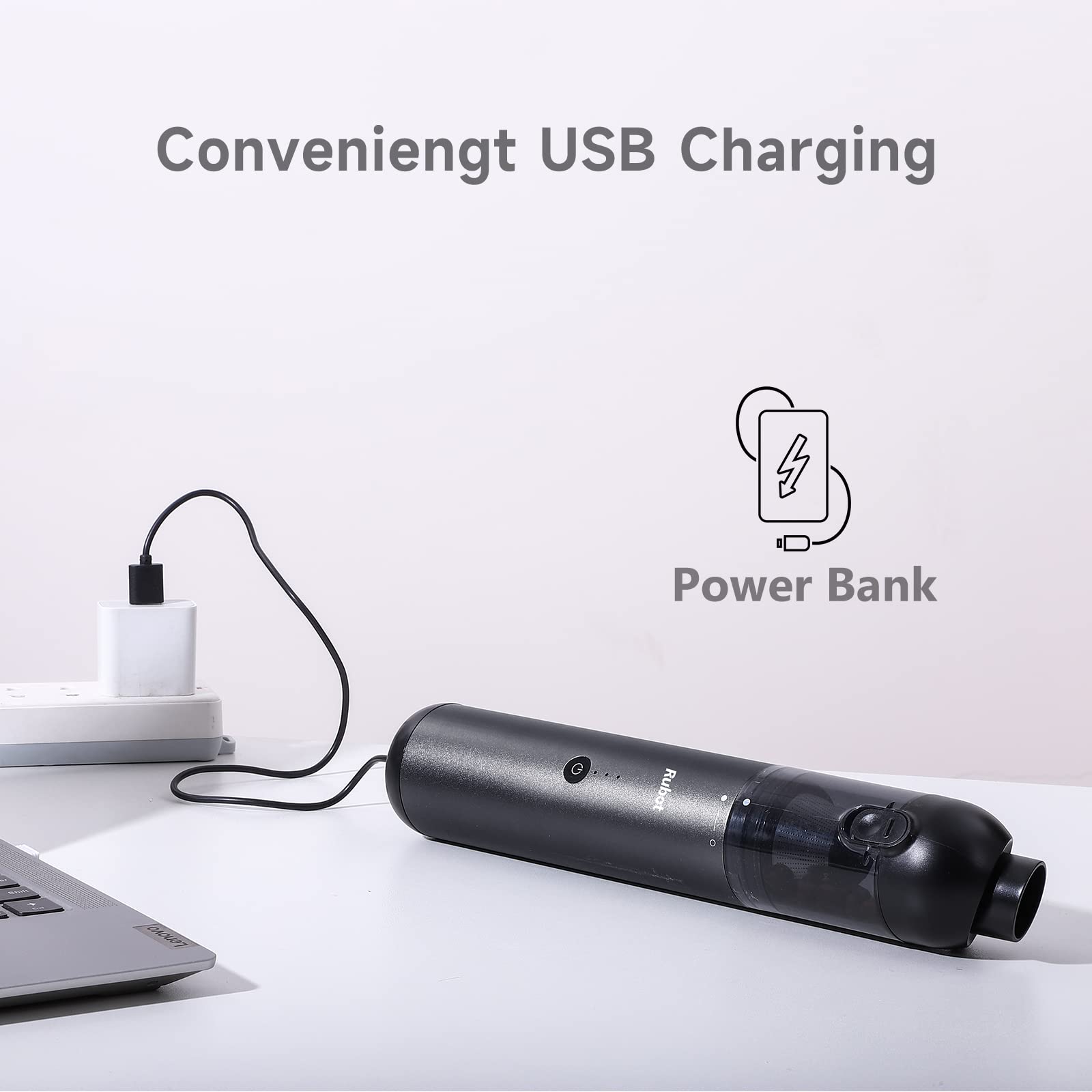 RUBOT Handheld Vacuum, Cordless Vacuum Cleaner 16500Pa Powerful Suction,Portable Mini Vacuum Rechargeable for Home/Car/Office-Black(P03)