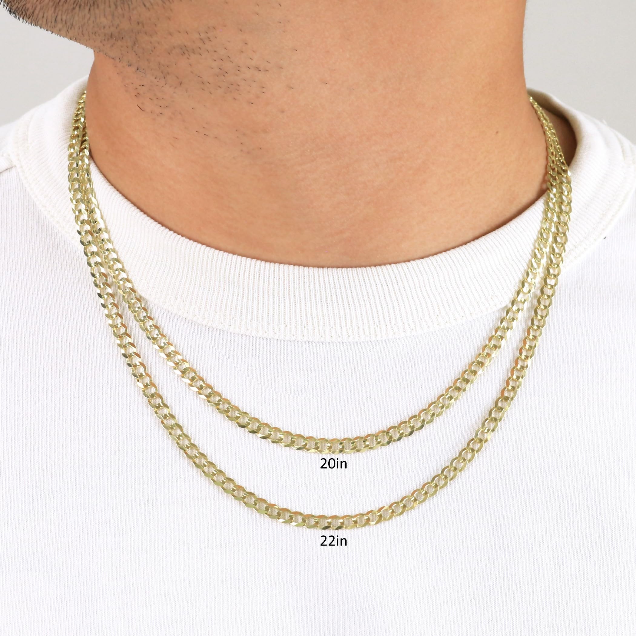 Nuragold 10k Yellow Gold 5mm Solid Cuban Curb Link Chain Pendant Necklace, Mens Womens Jewelry 16" 18" 20" 22" 24" 26" 28" 30"