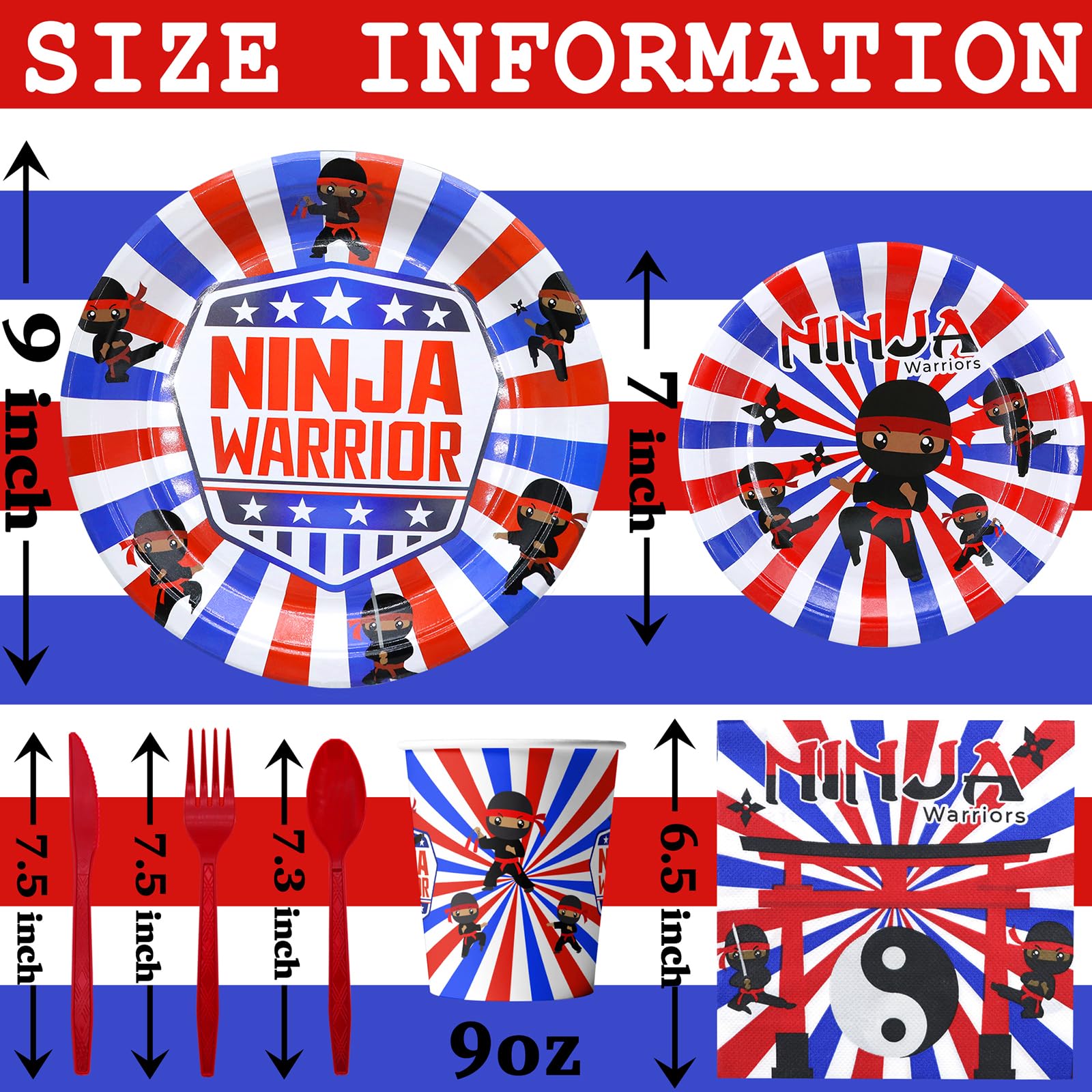 Ninja Party Favor Ninja Party Supplies Ninja Party Plates and Napkins Ninja Party Tableware