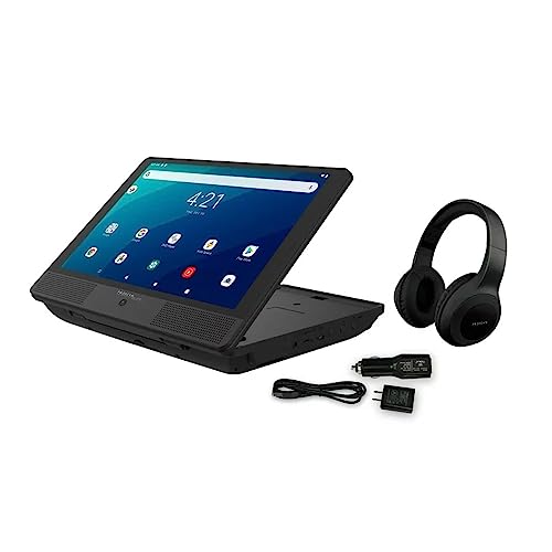 PROSCAN Elite 10.1" Quad Core Tablet/Portable DVD Combo 2GB/32GB Android 11 PELTDV1029_Comb with Bluetooth Headphones (Renewed)