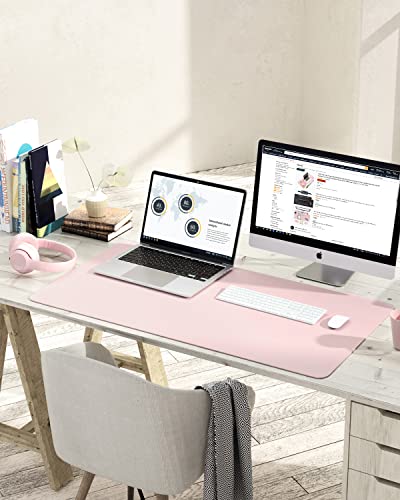 Writing Desk Pad Protector, YSAGi Anti-Slip Thin Mousepad for Computers,Office Desk Accessories Laptop Waterproof Desk Protector for Office Decor and Home (Pink, 35.4" x 17")