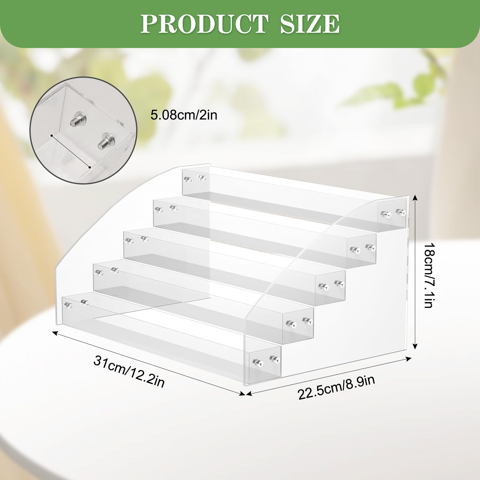 yuuzue 5 Tier Greeting Card Display Rack, Clear Acrylic Sticker Display Stand for Vendors Retail Display Photo Stand for Counter Tabletop Display Supplies