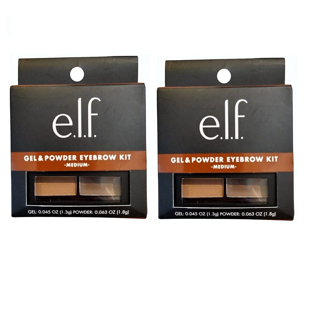 Pack of 2 e.l.f. Gel & Powder Eyebrow Kit, Medium 813022