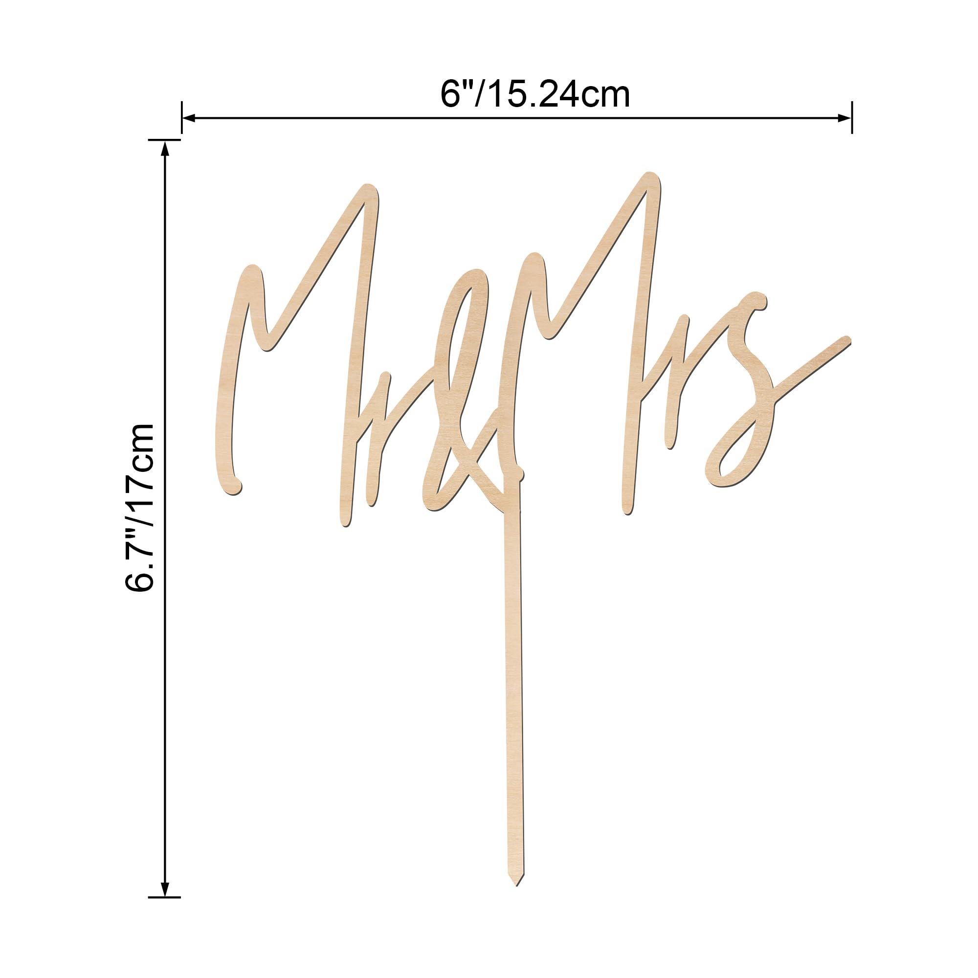 Party to Be Mr & Mrs Wedding Cake Topper in Wood (Design 04)
