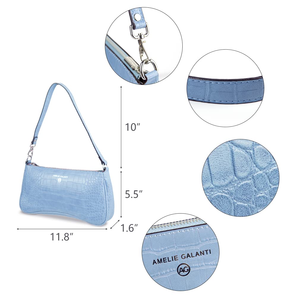 Shoulder bag for Women Retro classic Purse PU leathe Clutch HandBag with Zipper Closure (Orchid)