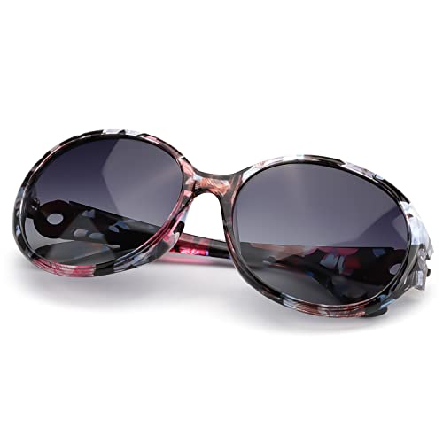 SIPHEW 2 Pack Classic Round Polarized Sunglasses for Women Lightweight UV Protection Anti-Glare Shades