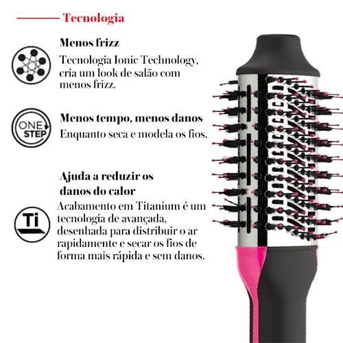 REVLON One-Step Hair Dryer and Volumizer Hot Air Brush, Titanium Max Edition