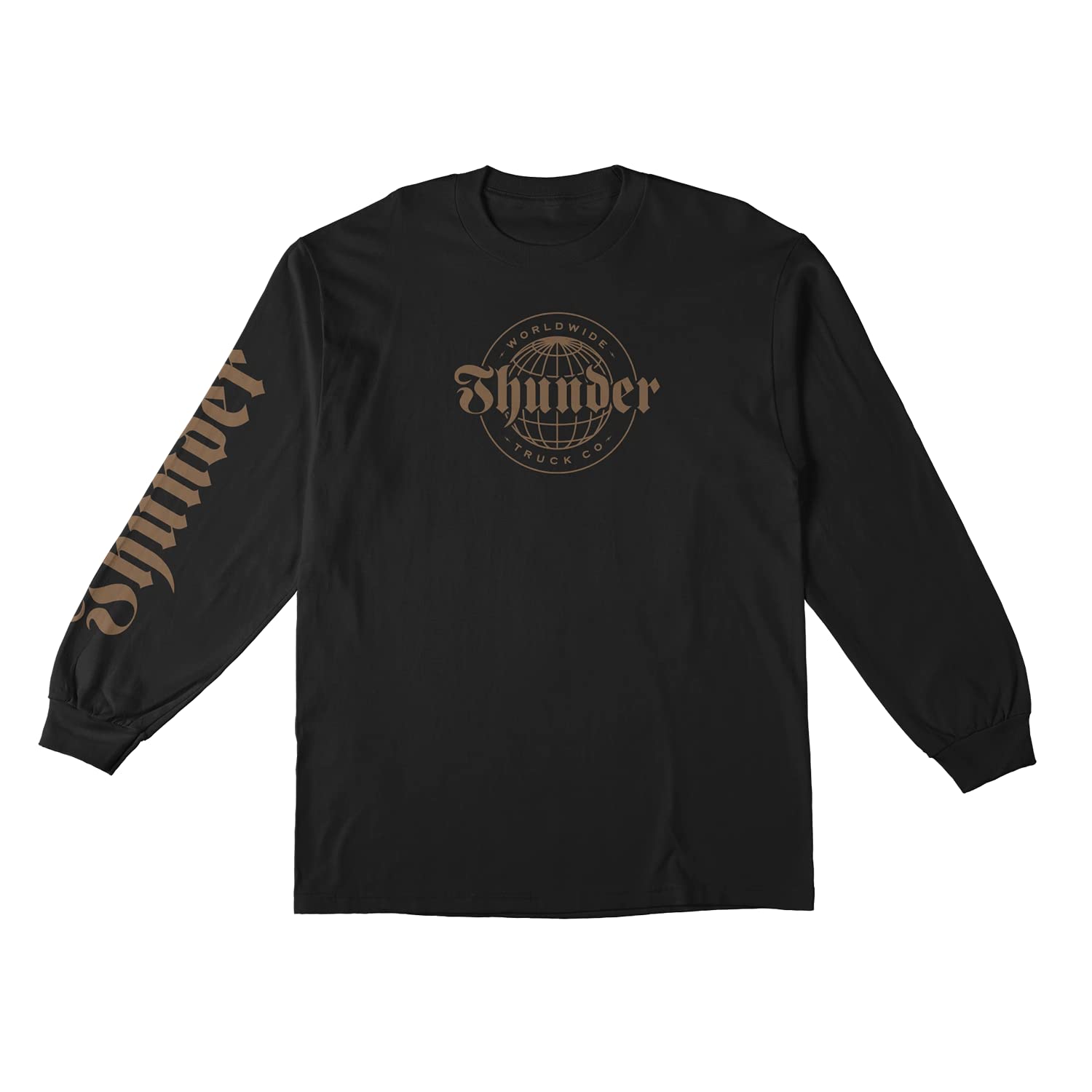 Thunder Trucks Longsleeve Shirt Worldwide Script Black/Tan Size L