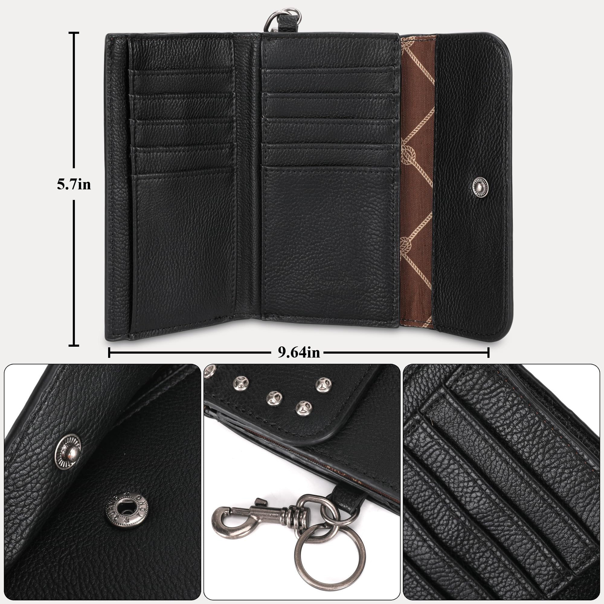 Wrangler Wallet for Women Slim Trifold Credit Card Cases & Money Organizers