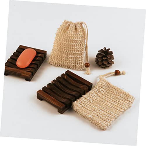 PARREN Soap Dish 1 Set Wood Soap Rack Exfoliating Bag Soap Holder Bubble Foam Net Towel Sets Bath Accessories Set Bath Tray Soap Bag Bubble Making Net Soap Dish Protective Bag Soap Box Travel Mesh/Pic