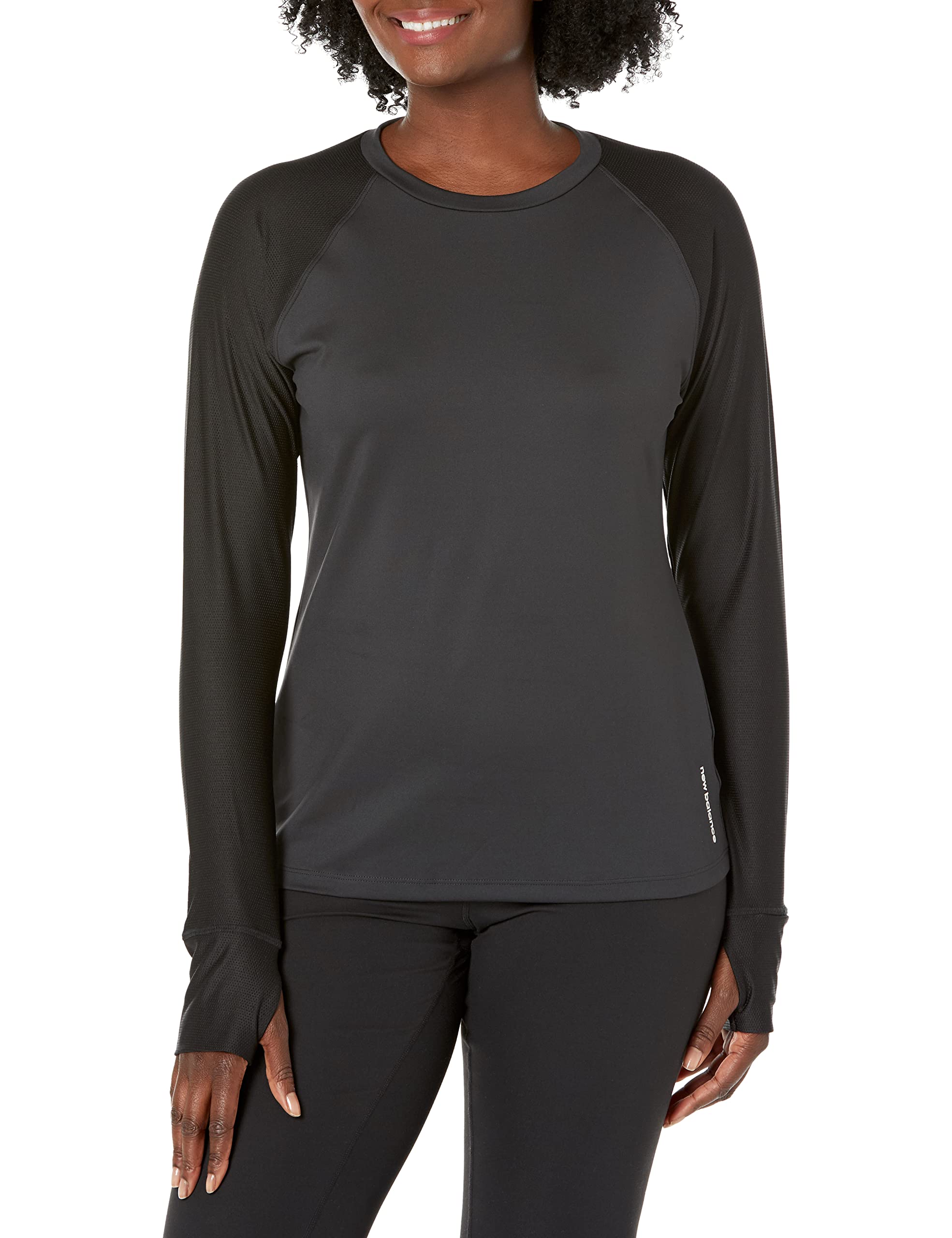 New Balance Women's Shape Shield Long Sleeve, Black, X-Large