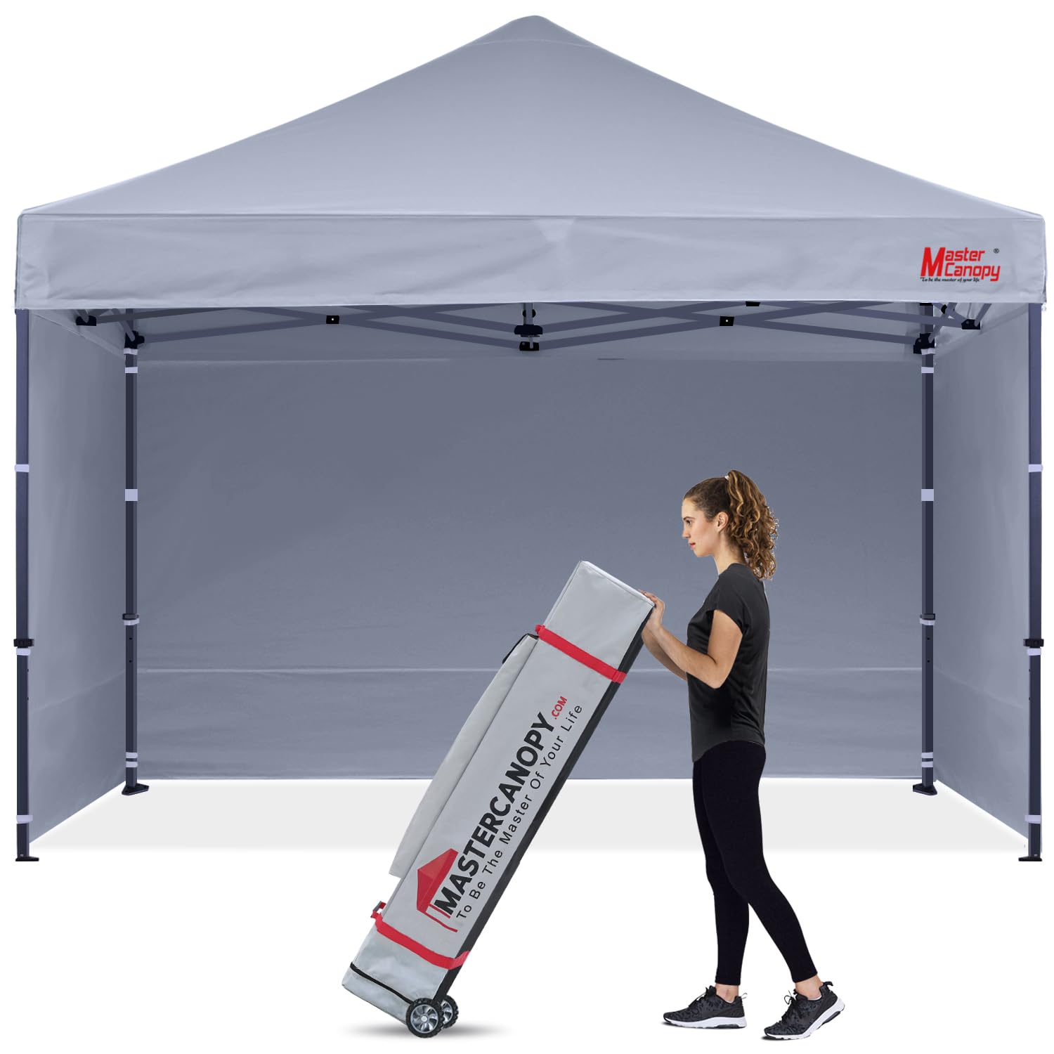 MASTERCANOPY Heavy Duty Pop-up Canopy Tent with Sidewalls (12x12,Gray)