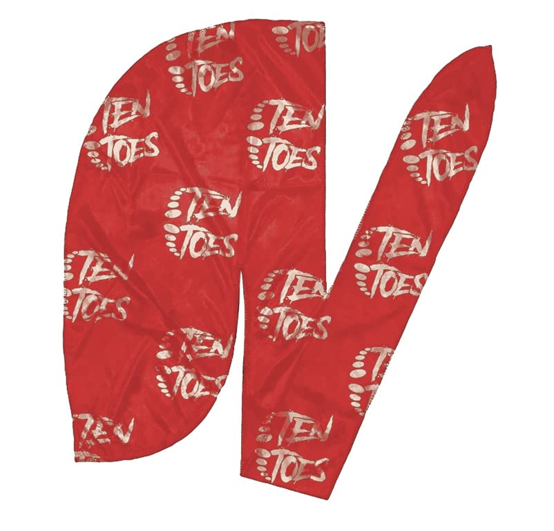 Ten Toes Silky Durag | Soft Fabric with Premium Print | Comfortable & Breathable | for 360 Waves | Streetwear | Dragon Red