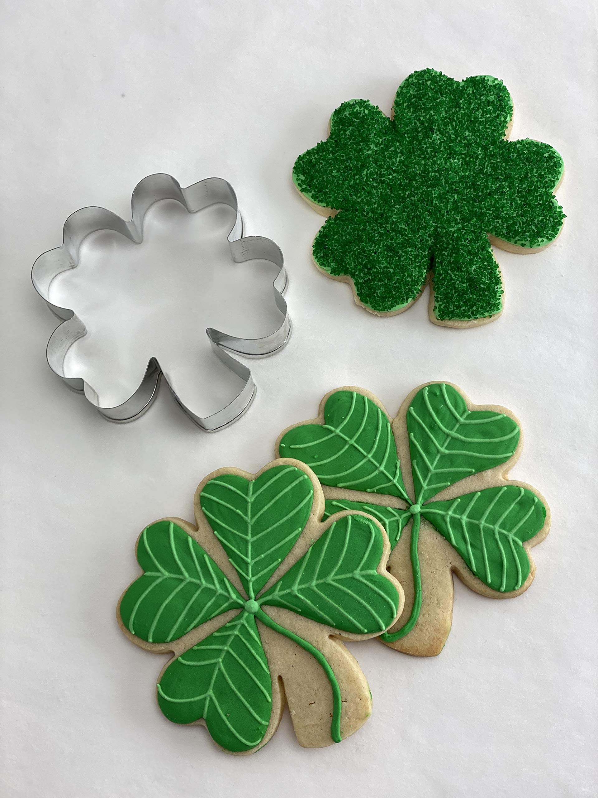 St. Patrick's Day Four Leaf Clover Cookie Cutter, 3.75" Made in USA by Ann Clark
